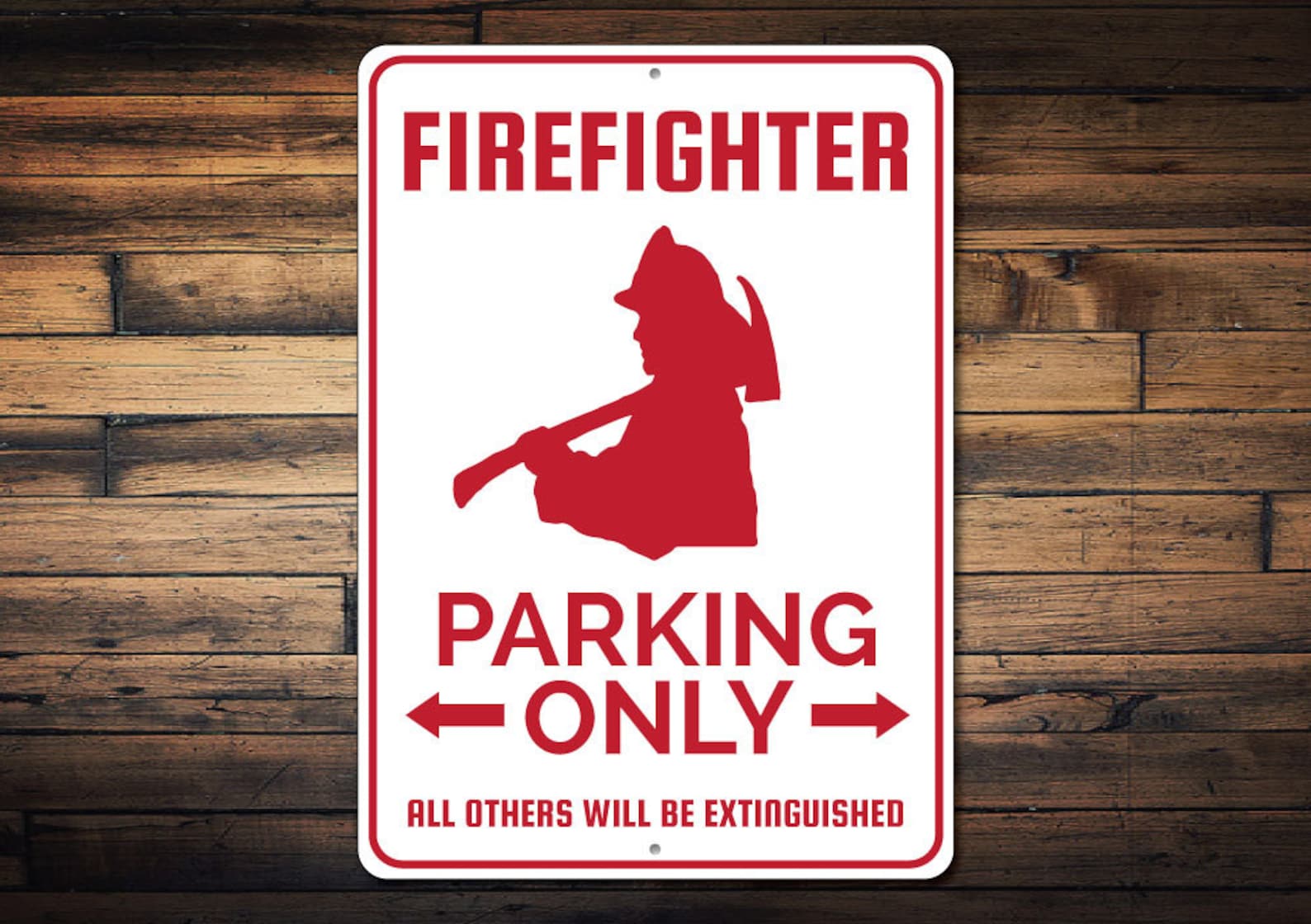 Firefighter Parking Sign Firefighter Sign Gift for Fireman - Etsy
