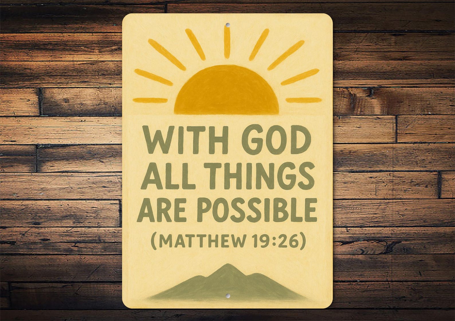 With God All Things Are Possible Sign – Matthew 19:26 Bible Verse Metal ...