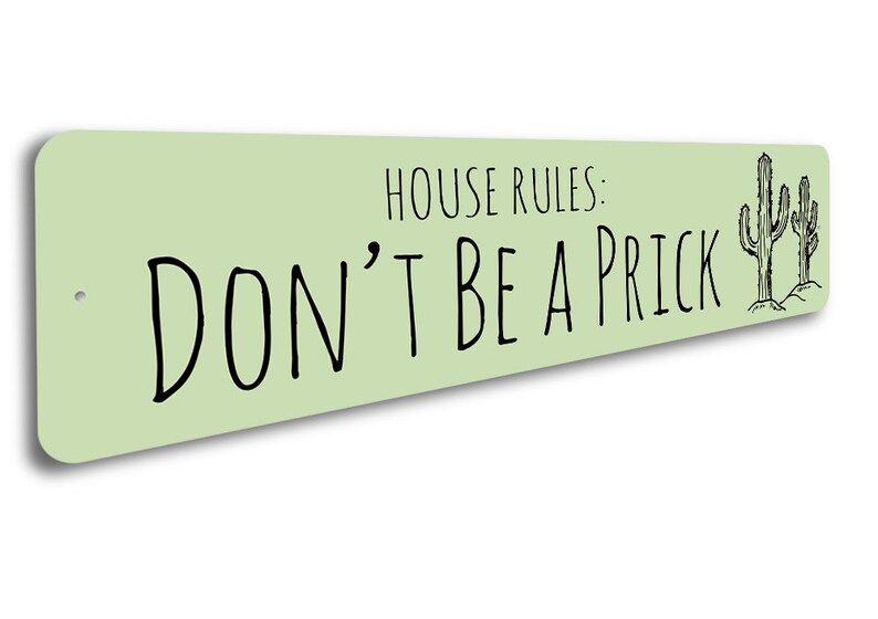 Funny House Rules Sign Funny Humor Gift Funny Cactus Gift - Etsy