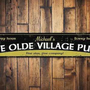 Ye Olde Village Pub Sign, Village Pub Decor, Pub Gift for Bar Owner ...