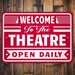 Welcome to the Theatre Sign, Custom Theatre Sign, Theatre Gift, Movie ...