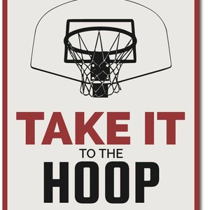 Hoop Sign, Basketball Hoop Sign, Basketball Phrase Sign, Sports Saying ...