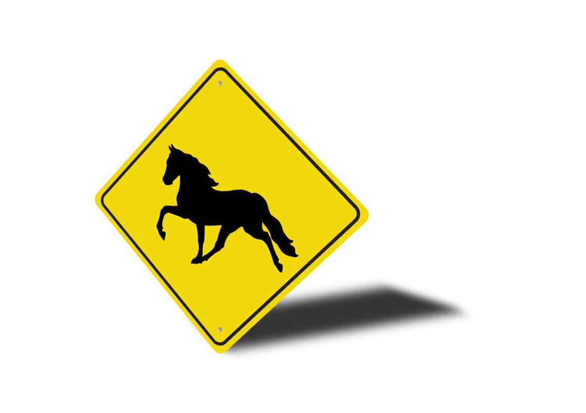 Horse Crossing Sign Horse Crossing Horse Crossing Diamond - Etsy