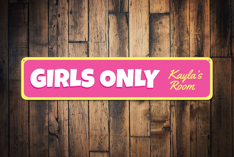 Girls Only Sign Personalized Kid's Room Sign Metal Girls - Etsy
