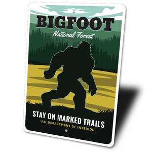 Bigfoot National Forest Sign, Outdoor Bigfoot Sign, Bigfoot Trail Sign ...
