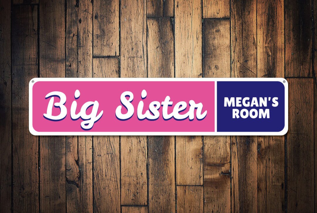 Big Sister Sign, Personalized Kid's Room Sign, Custom Girl Name Sister ...