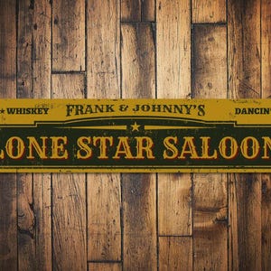 Lone Star Saloon Sign, Custom Saloon Gift for Bar Owner Sign, Saloon ...