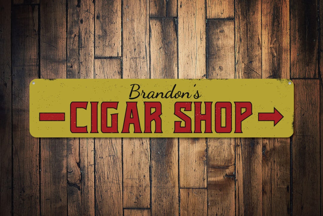 Cigar Shop Sign, Personalized Name Cigar Store Arrow Sign, Custom Cigar ...