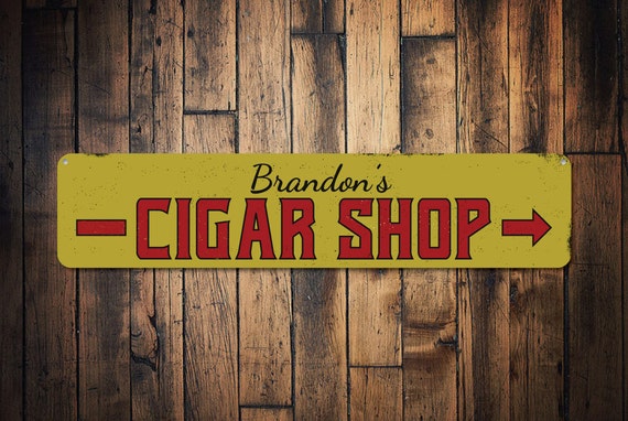 Cigar Shop Sign Personalized Name Cigar Store Arrow Sign | Etsy