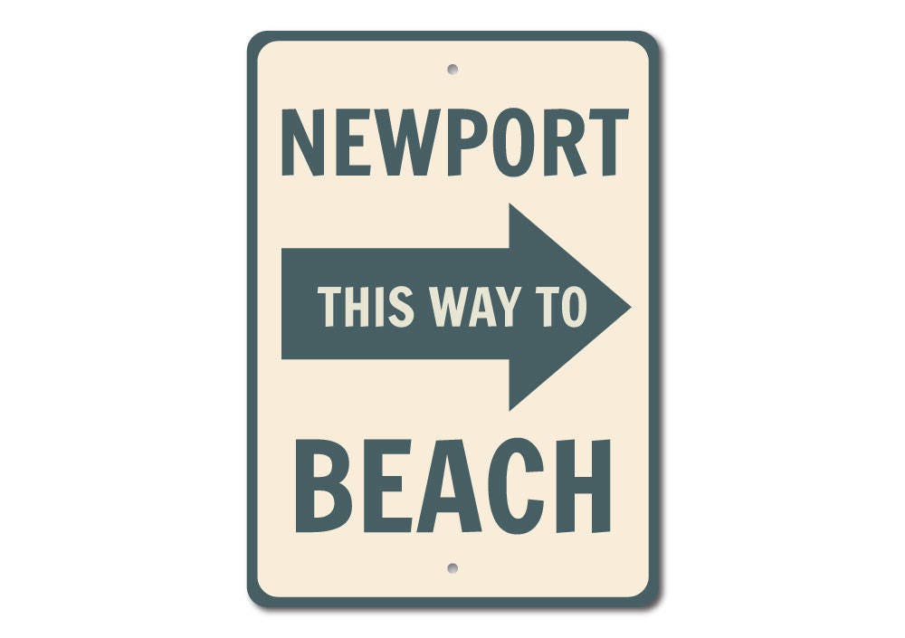 Newport Beach Sign Custom Beach Location Sign This Way To | Etsy