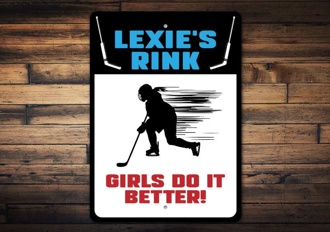 Girl Hockey Sign, Custom Hockey Sign, Girl Hockey Room, Custom Girl ...