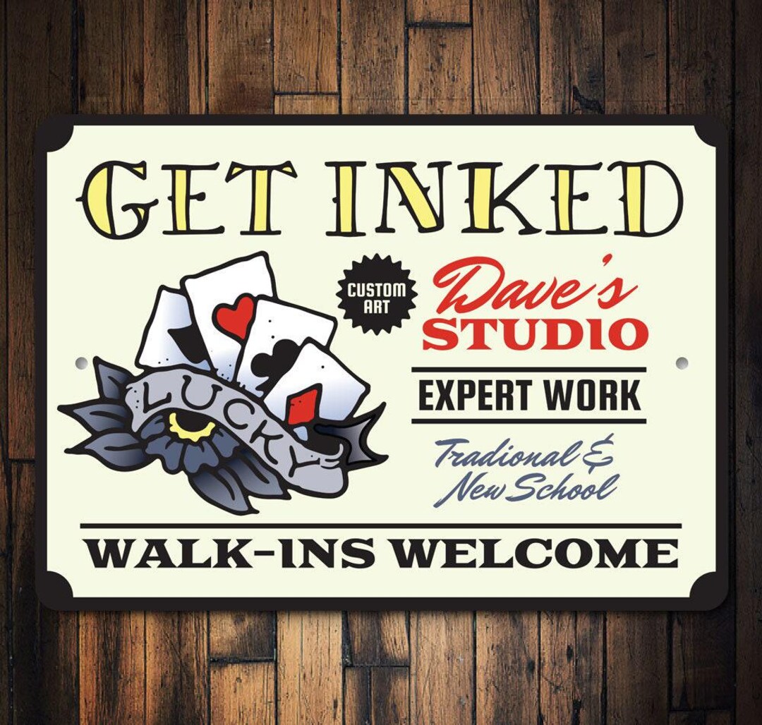 Get Inked Sign, Expert Art Work, Tat, Tattoo Art, Tattoo Shop Sign ...
