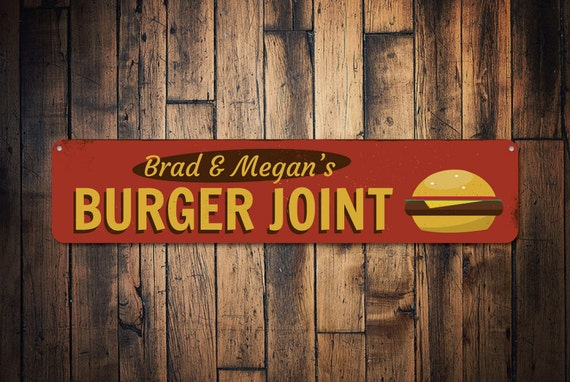 Burger Joint Sign Personalized Hamburger Lover Grill Master | Etsy