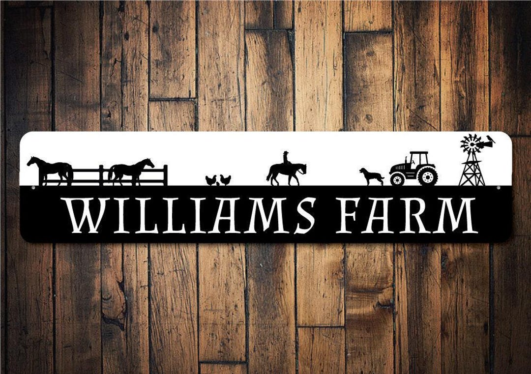 Custom Farm Sign, Custom Farm Decor, Farm Silhouette, Farming Lovers ...