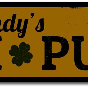 Irish Pub Shamrock Sign, Personalized Good Luck & Good Times Sign, Bar ...