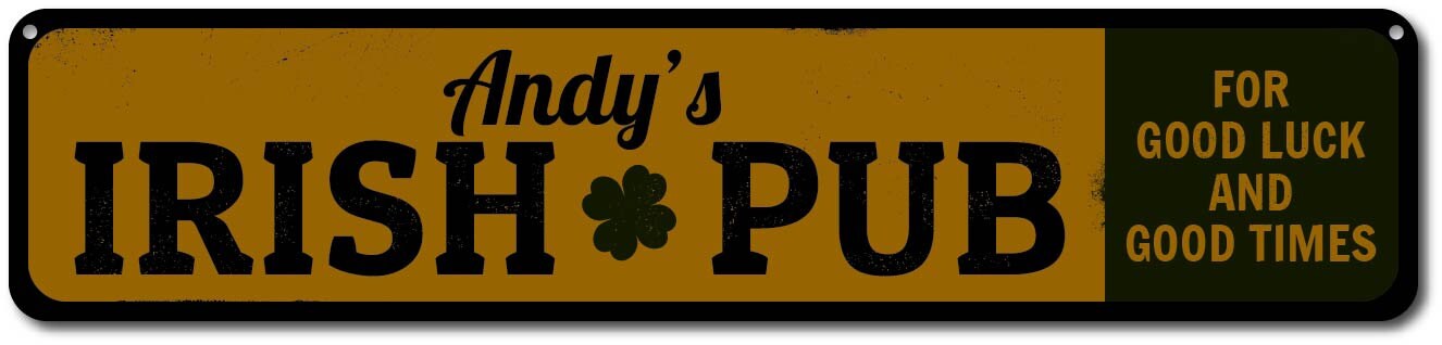 Irish Pub Shamrock Sign Personalized Good Luck & Good Times - Etsy