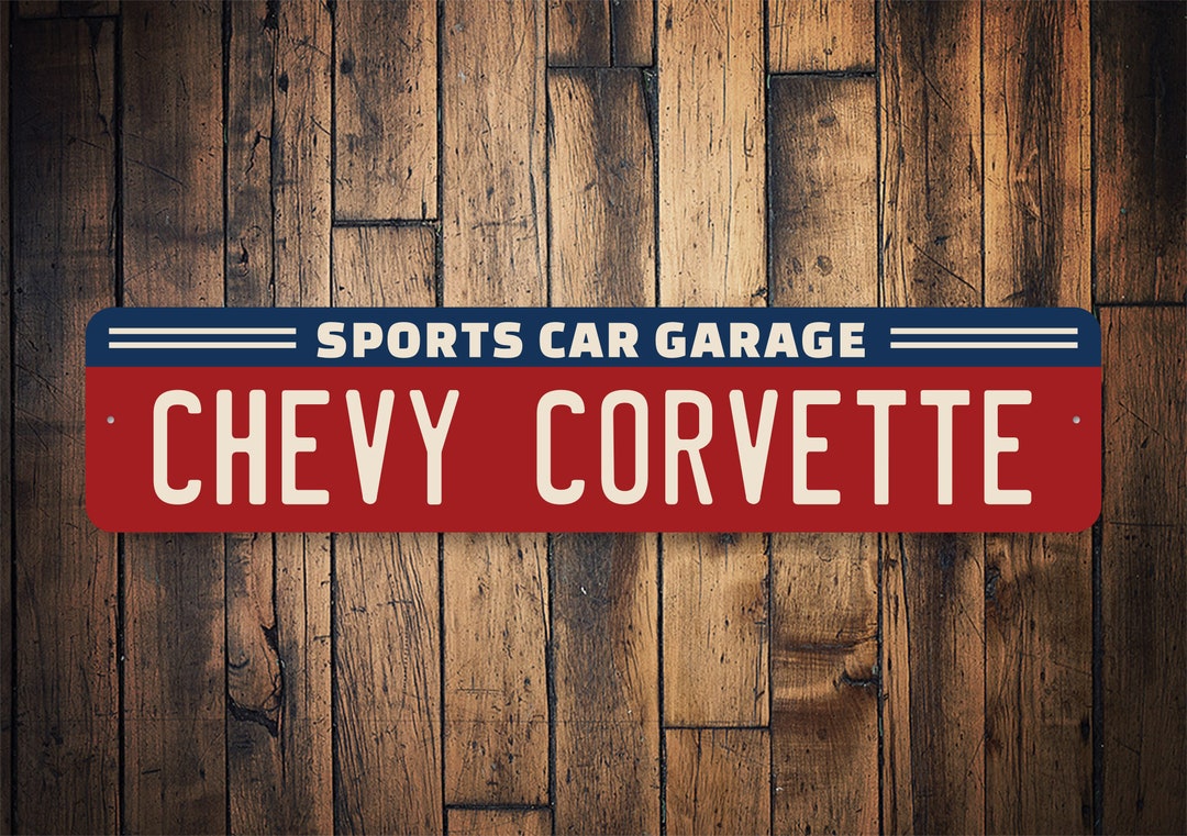 Corvette License Plate Sign, Custom Corvette Sign, Vintage Corvette ...