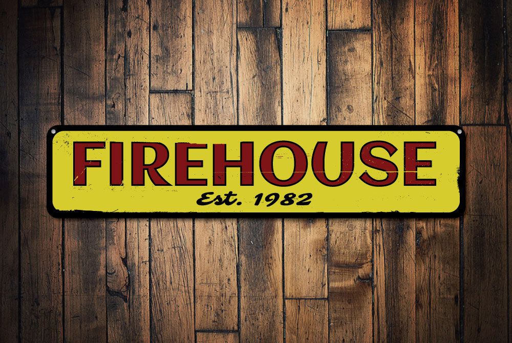 Firehouse Established Date Sign Personalized Firefighter | Etsy