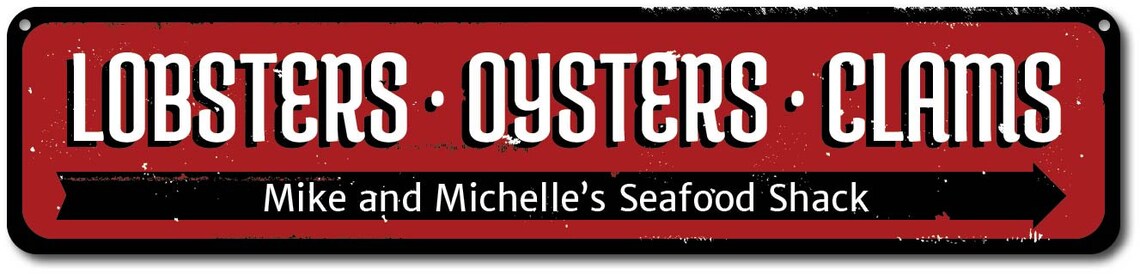 Seafood Shack Sign Lobsters Oysters Clams Sign Personalized - Etsy