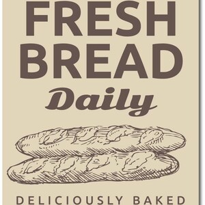 Fresh Bread Sign, Bread Baker Gift, Kitchen Bread Sign, Metal Bread ...
