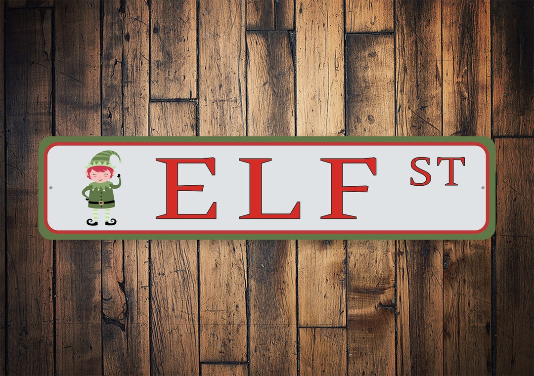 Elf St Sign, Elf Home Decor, Cute Elf Decor, Decor for Christmas ...