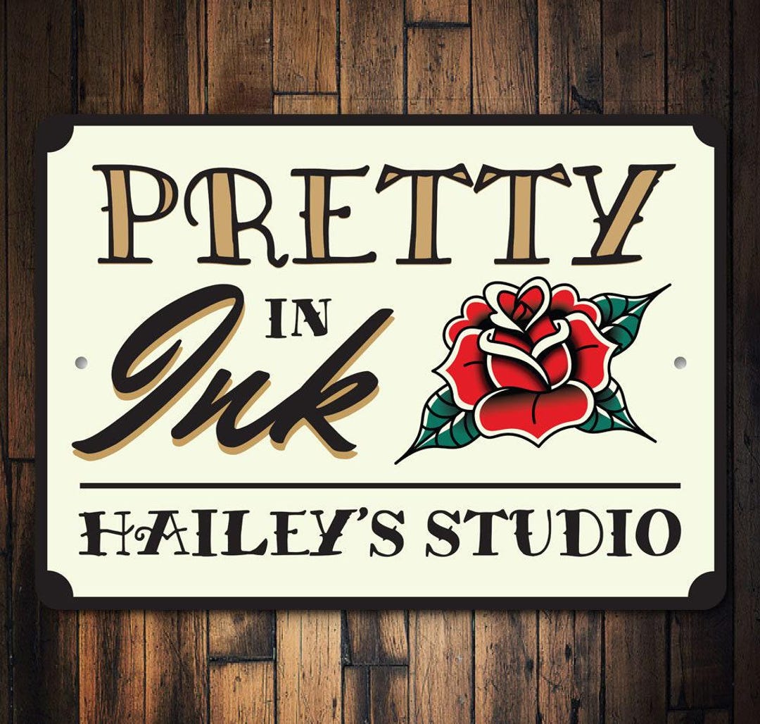 Custom Tat Shop Sign, Girl Tattoo Shop, Female Tat, Tattoo Shop Sign ...