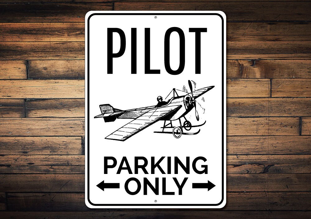 Pilot Parking Sign Airplane Gift Aviator Sign Gift for | Etsy