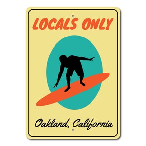 Surfer Sign, Locals Only Sign, Surfer Gift, Surfer Decor, Surfing Sign ...