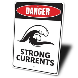 Strong Current Sign, Strong Currents, Surfers House Gift, Metal Surf ...