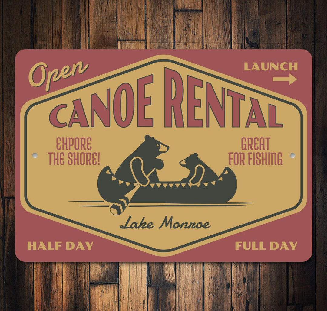 Custom Canoe Rental Sign, Lake Monroe, Personalized Sign, Lake House ...