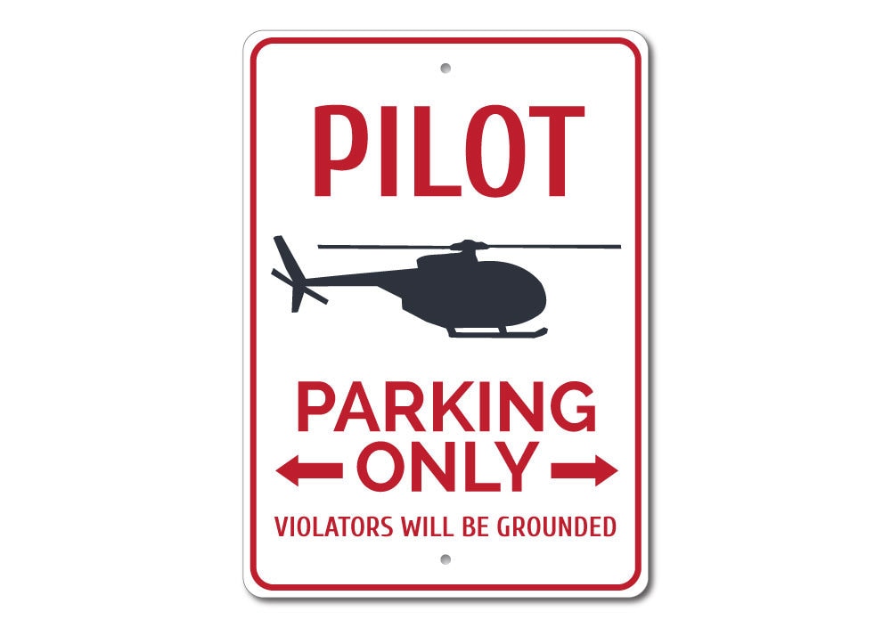 Pilot Parking Sign Pilot Gift Pilot Decor Pilot Sign | Etsy