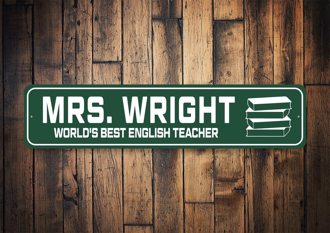 English Teacher Sign, Custom English Gift, Reading Teacher Sign, Custom ...