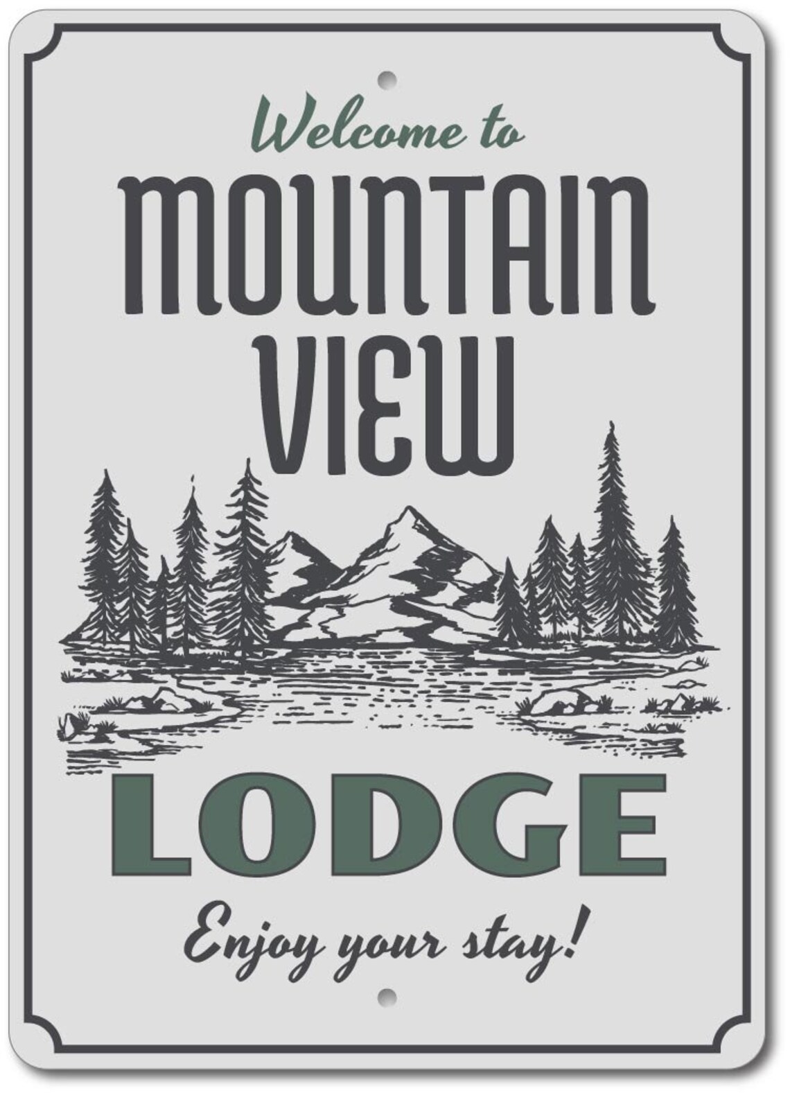 Mountain Decor Lodge Sign Mountain View Sign Mountain Scene | Etsy