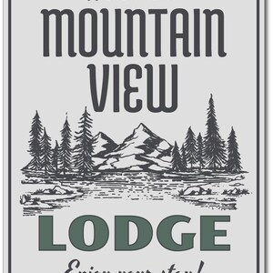 Mountain Decor Lodge Sign Mountain View Sign Mountain Scene - Etsy