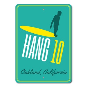 Hang 10 Sign, Hang Ten Sign, Hang Ten Decor, Surfer Gift, Custom ...