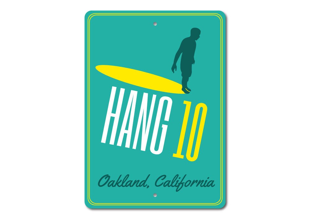 Hang 10 Sign Hang Ten Sign Hang Ten Decor Surfer Gift - Etsy