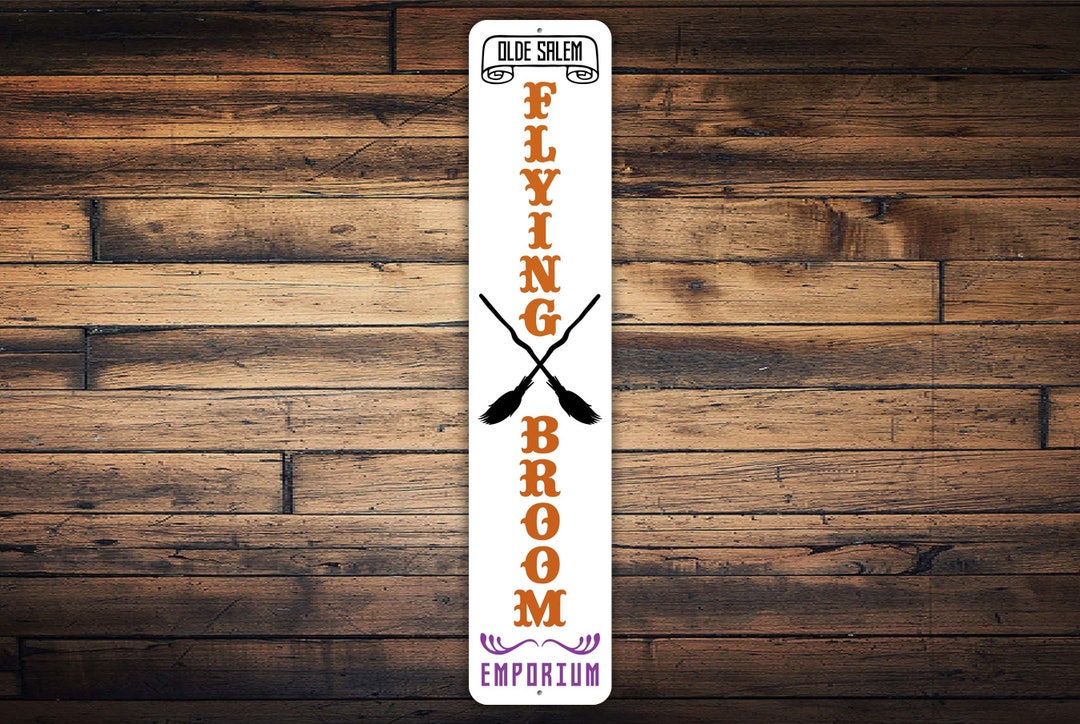 Flying Broom Emporium Sign, Witch Broom Sign, Old Salem, Halloween ...