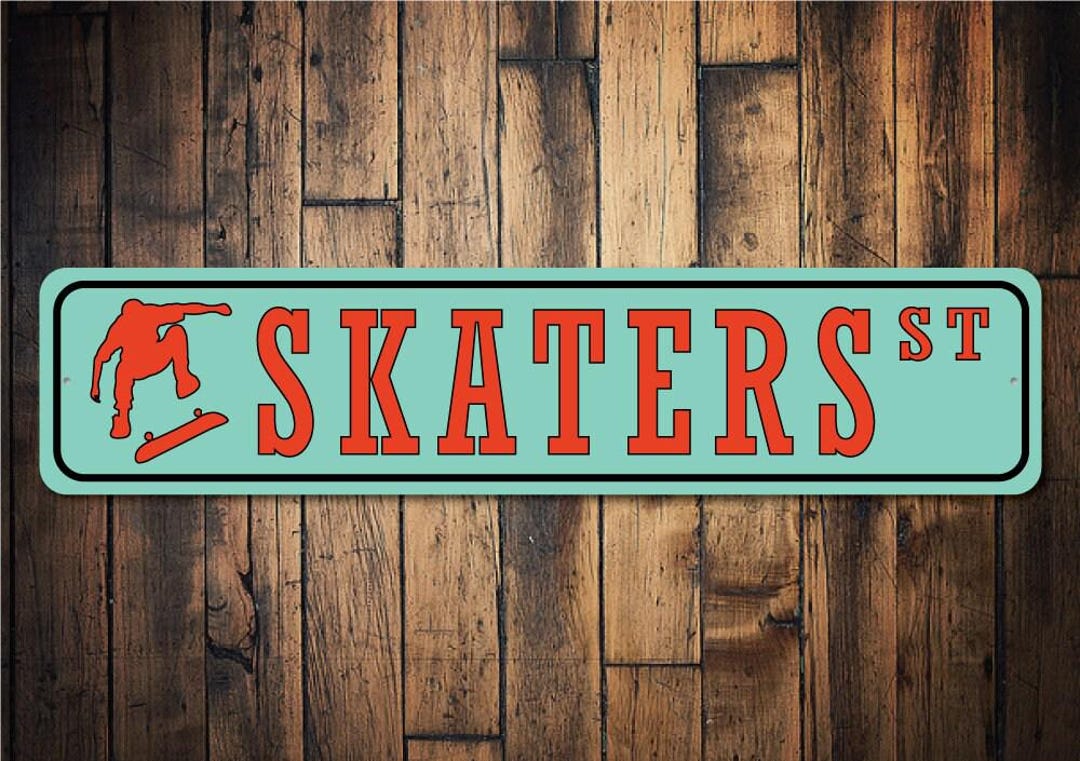 Skaters St Sign, Skater Decor, Sign for Skate Park, Skating Sign, Sign ...