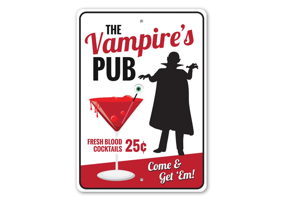 The Vampire Pub Vampire Pub Sign Vampire Scary Decor - Etsy