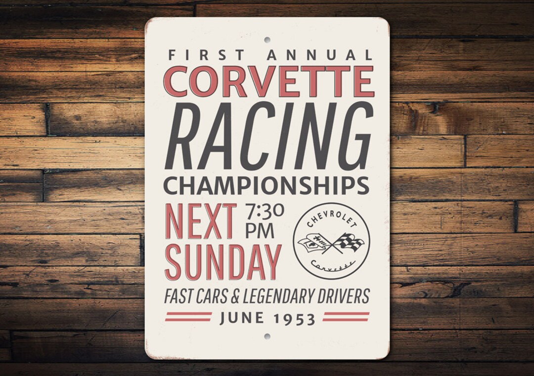 Corvette Racing Decoration, Corvette Sign, Corvette Lover Decor, Custom ...