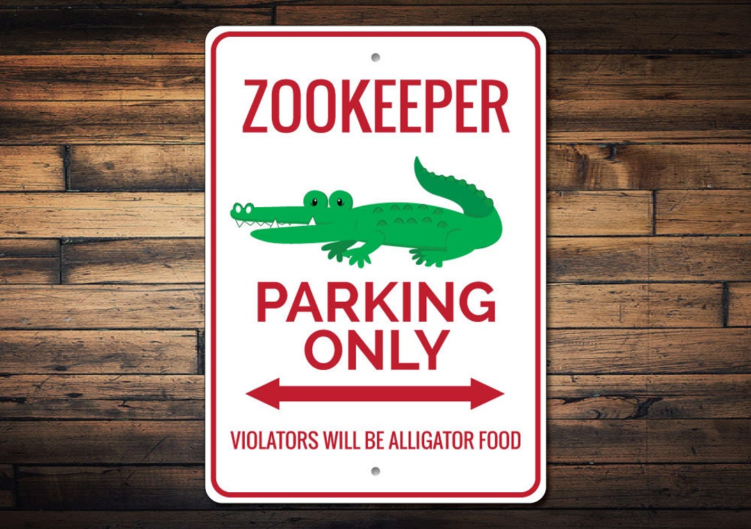 Zookeeper Parking Sign, Zookeeper Gift, Zookeeper Sign, Zoo Room Decor ...