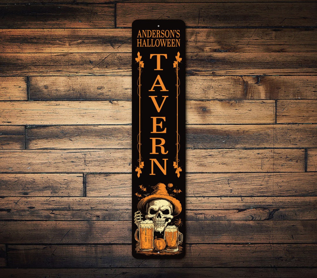 Family Tavern Sign, Halloween Tavern Sign, Holiday Bar Sign, Spooky ...