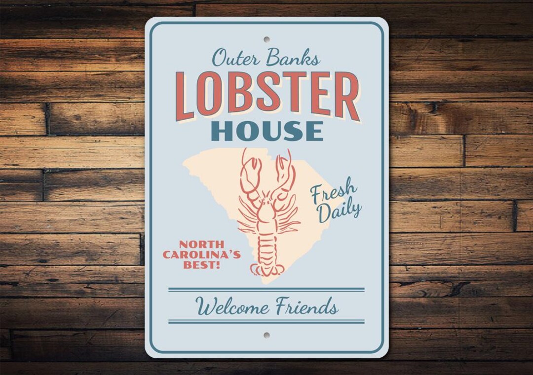 Lobster House Sign, Beach House Decor, Outer Banks Decor, Kitchen Decor ...