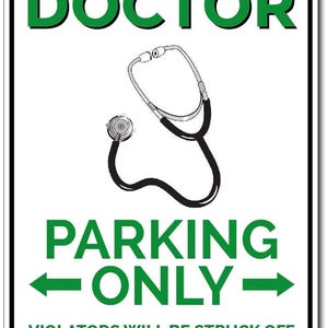 Doctor Parking Sign, Doctor Gift, Doctor Sign, Doctor Office Decor ...