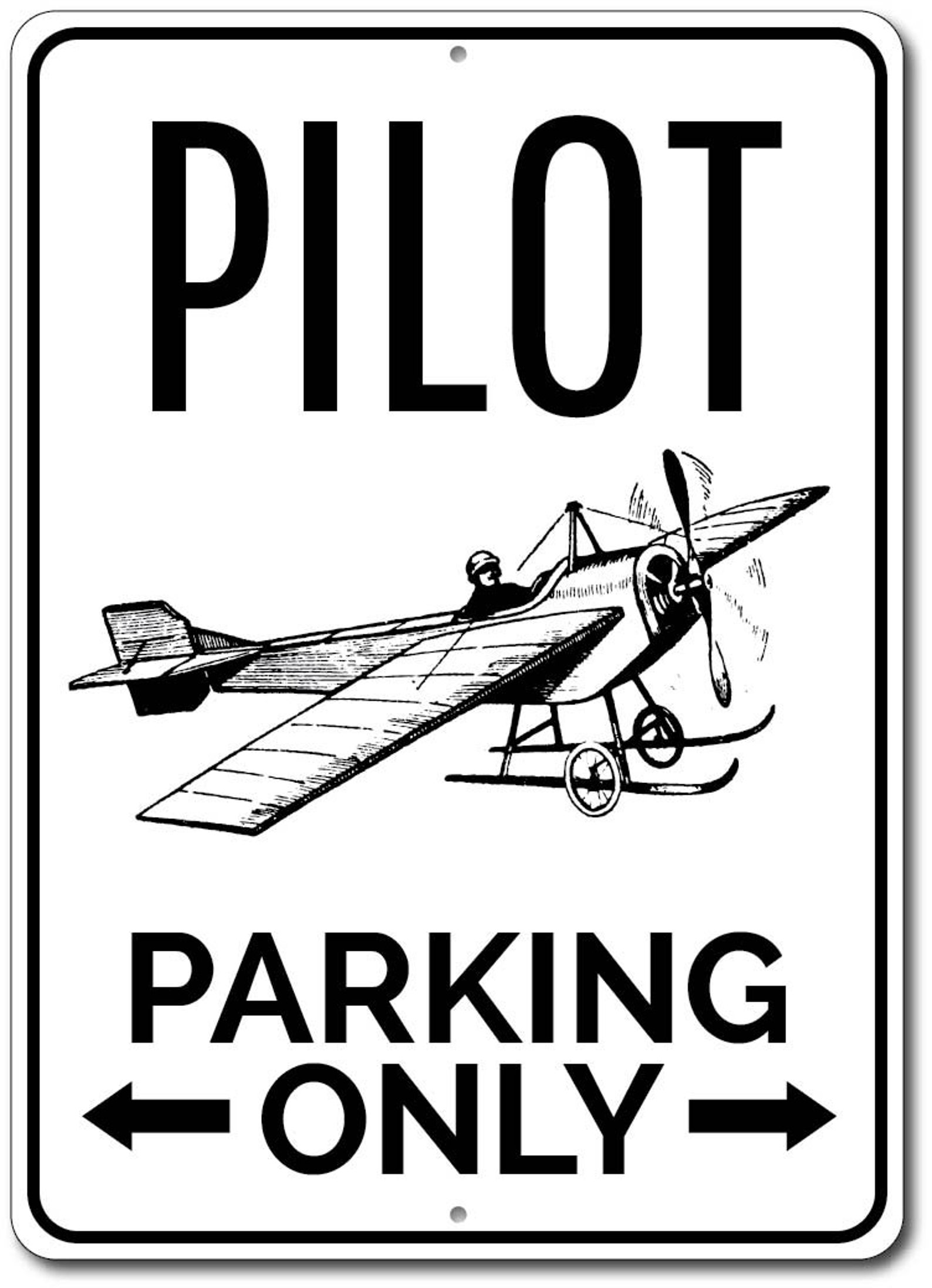 Pilot Parking Sign Airplane Gift Aviator Sign Gift for - Etsy