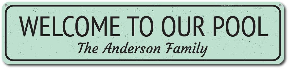 Welcome Pool Sign Personalized Pool Family Name Sign Custom | Etsy