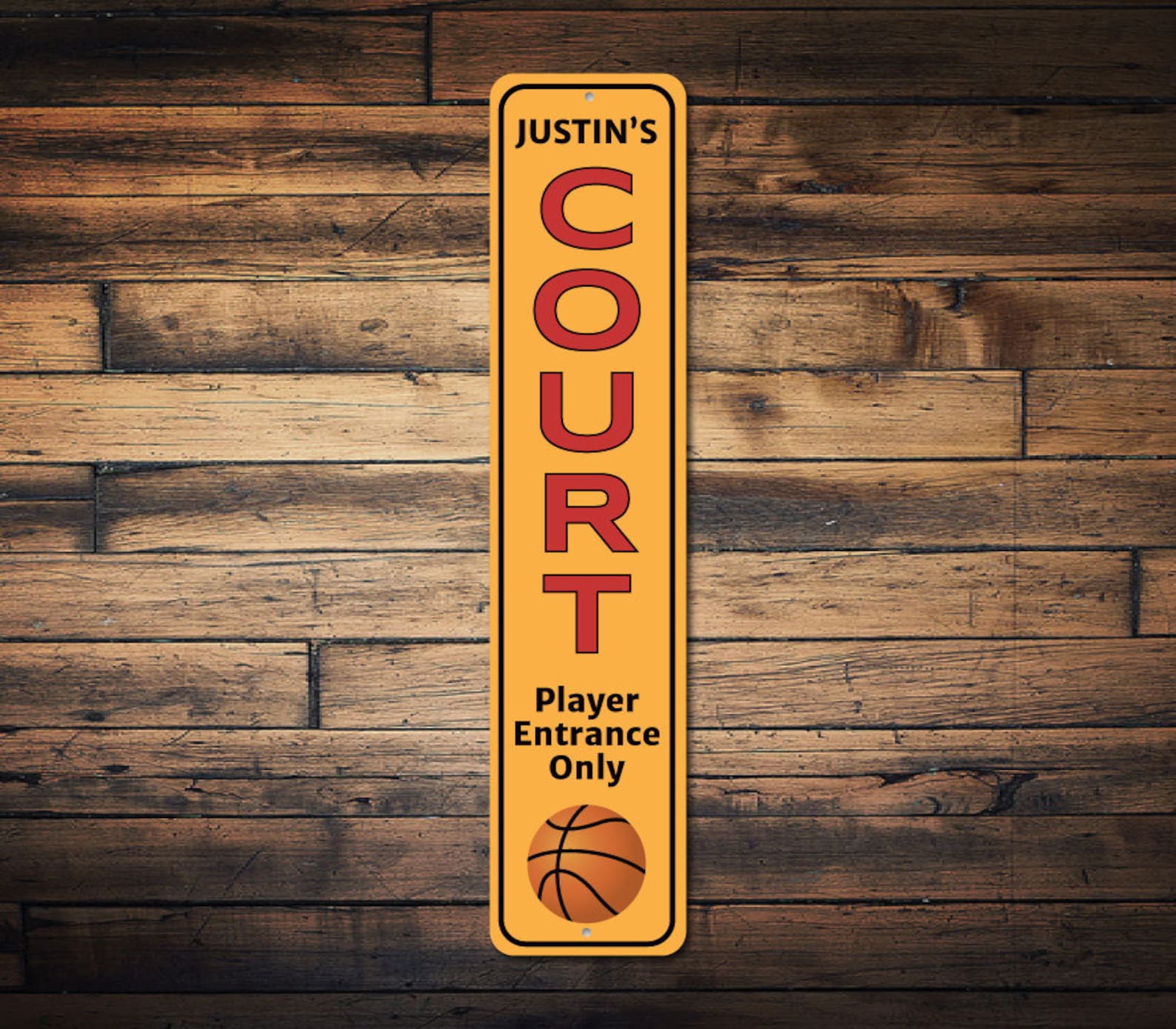 Basketball Court Vertical Sign Personalized Player Entrance - Etsy