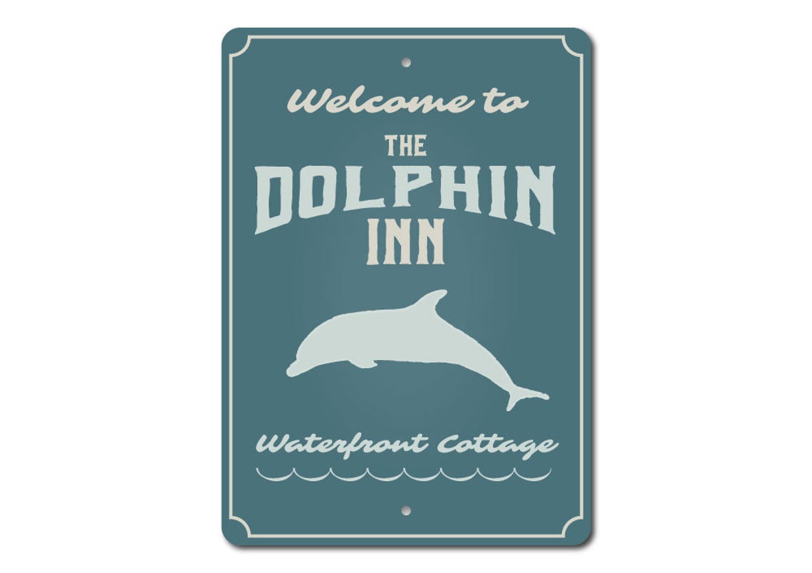 Dolphin Inn Sign Dolphin Lover Gift Dolphin Sign Welcome | Etsy