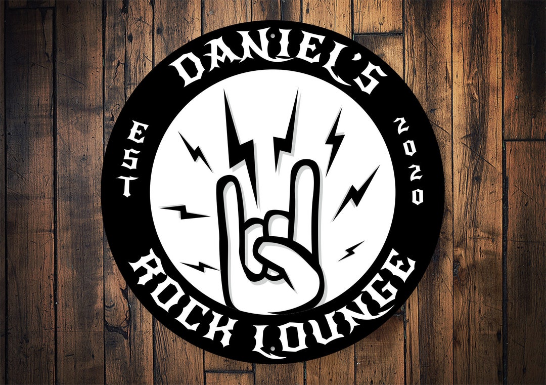 Rock Lounge Sign, Rock Music Lounge, Rock Music Sign, Sign for Rock ...
