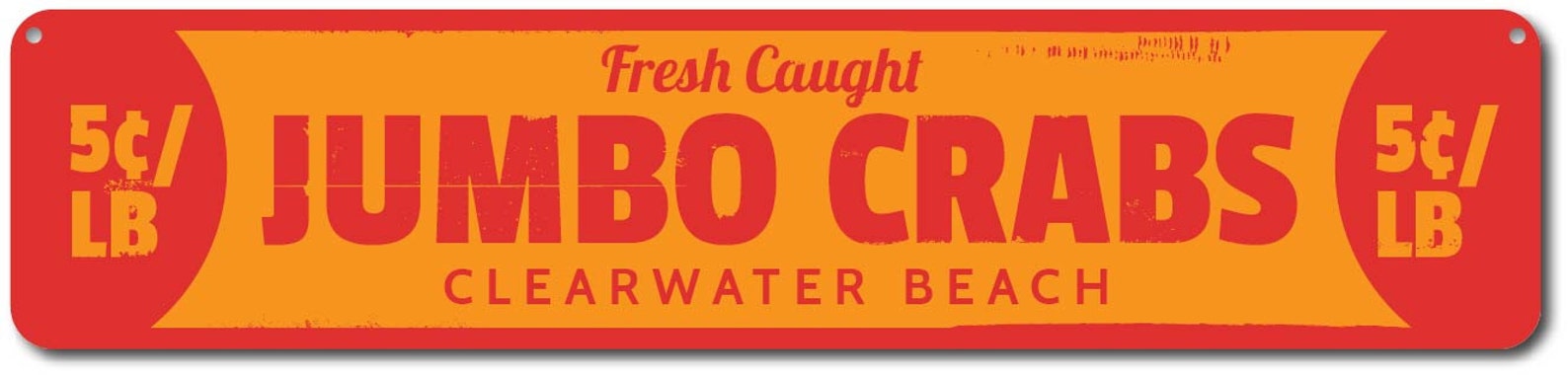 Crab Sign, Personalized Jumbo Crabs Sign, Beach Location Sign, Custom ...